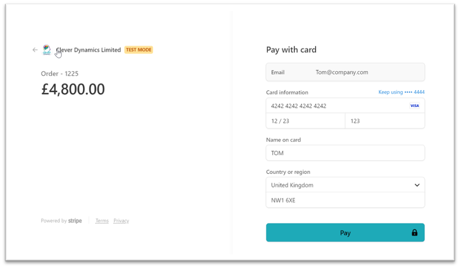 Clever Dynamics - Taking Payments - New Cards